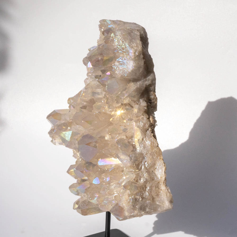 Large Angel Aura Quartz Cluster on Stand – Northern Sky