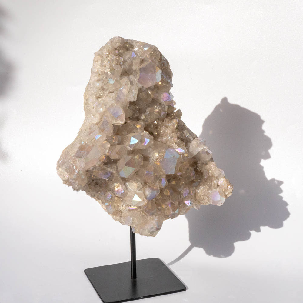 Large Angel Aura Quartz Cluster on Stand – Northern Sky