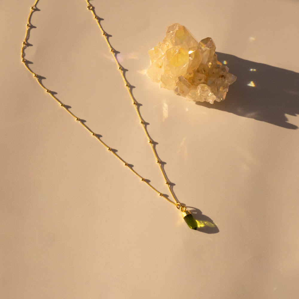 Peridot Crystal Point Necklace – Northern Sky