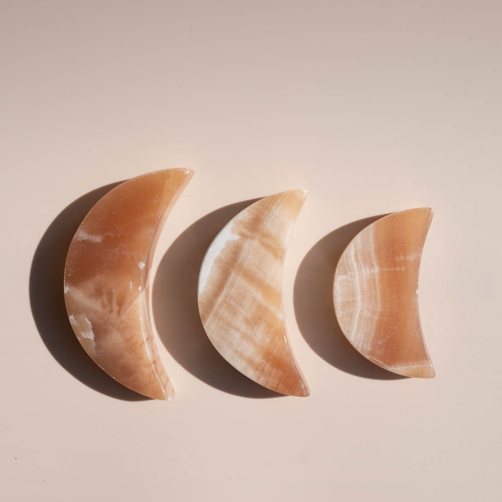Honey Calcite Moon Shaped Crystal – Northern Sky