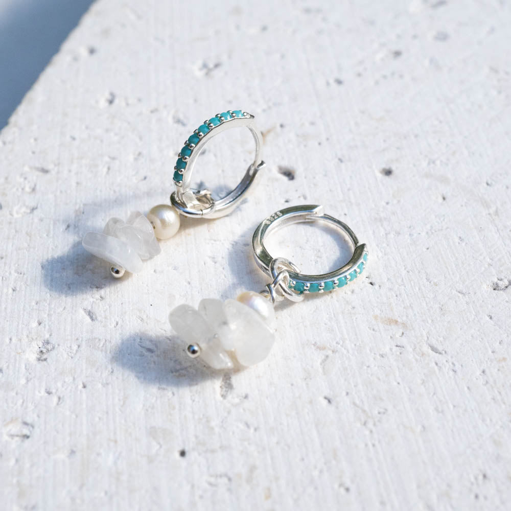 Turquoise Mini Hoops - Sterling Silver/Gold Plated – Northern Sky